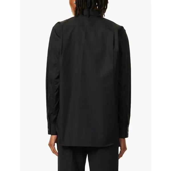 Play Comme Des Garcon Heart-embroidered Long-sleeve Shirt - Black