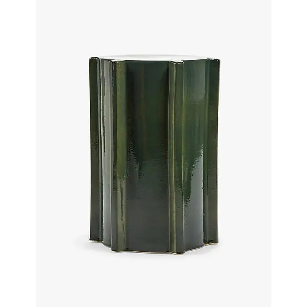 SERAX Marie Michielssen Pawn Geometric Stoneware Side Table 45.4cm - Dark Green