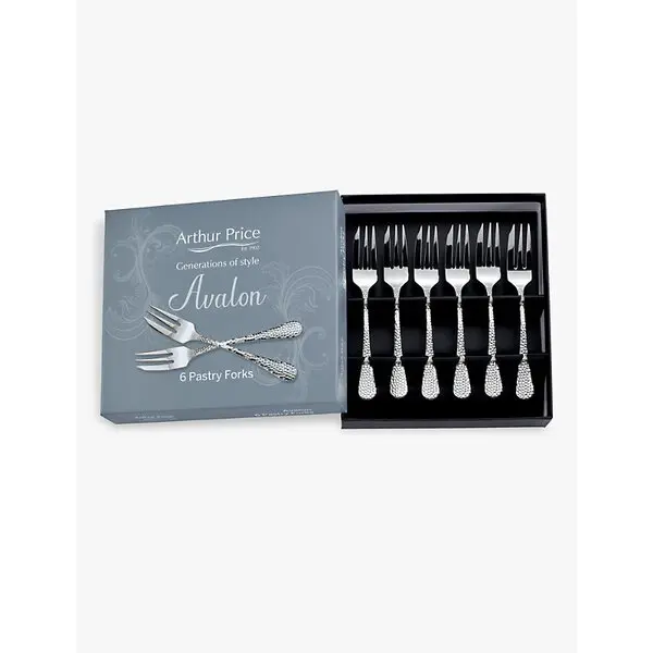 ARTHUR PRICE Avalon Stainless-steel Pastry Forks Set Of Six - Stainless Steel