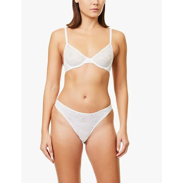 Calvin Klein Sheer Marquisette Mid-rise Lace Thong
