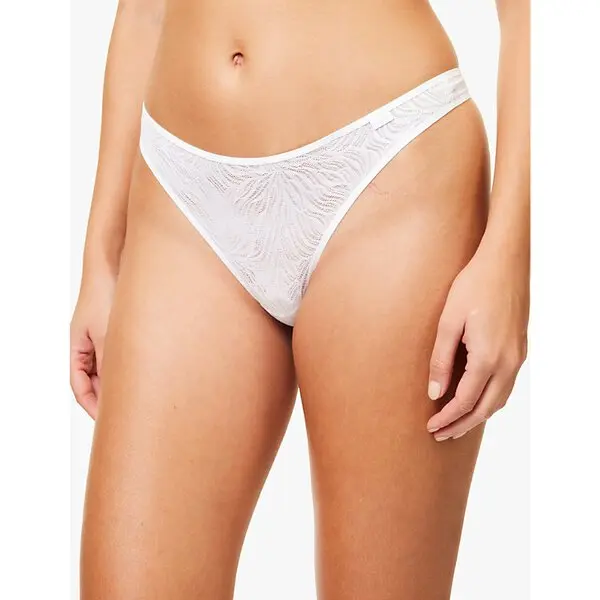 Calvin Klein Sheer Marquisette Mid-rise Lace Thong