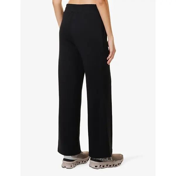 Varley Drawstring Waistband Wide-leg Stretch-woven Trousers - Black