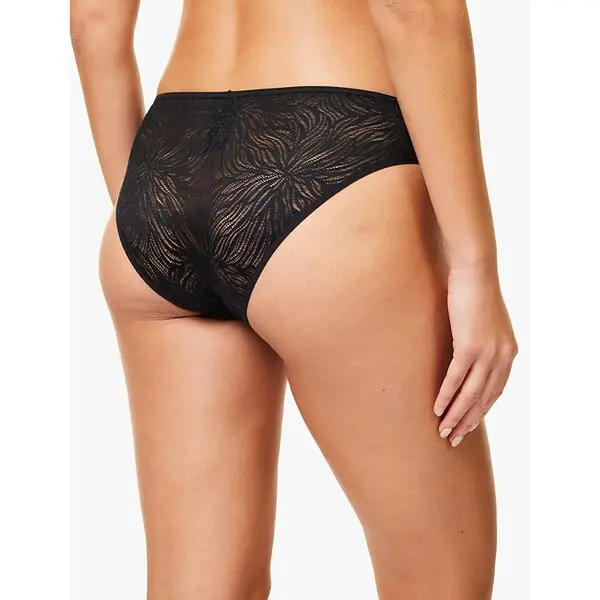 Calvin Klein Sheer Marquisette Bikini Mid-rise Lace Briefs - Black