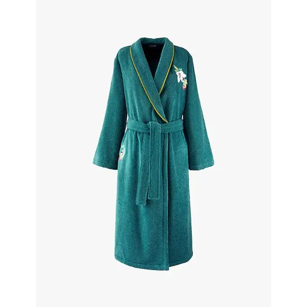 YVES DELORME Panaroma Floral-embroidered Cotton Bathrobe