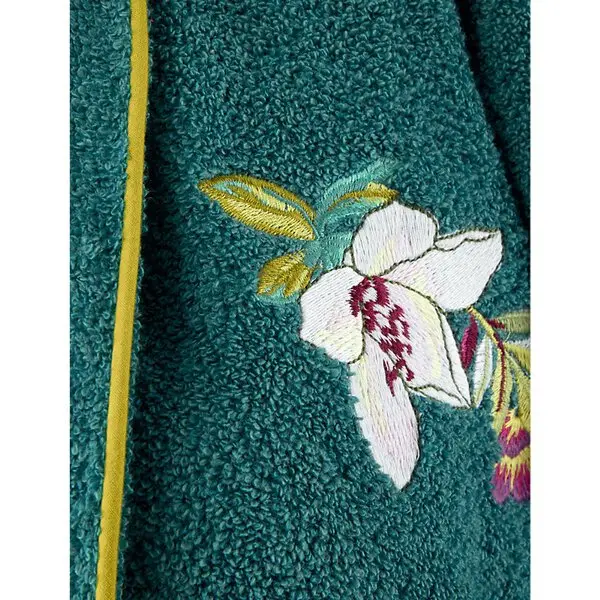 YVES DELORME Panaroma Floral-embroidered Cotton Bathrobe