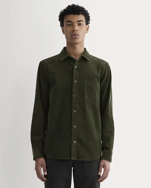Everlane Classic Shirt, Corduroy Cotton - Dark Forest