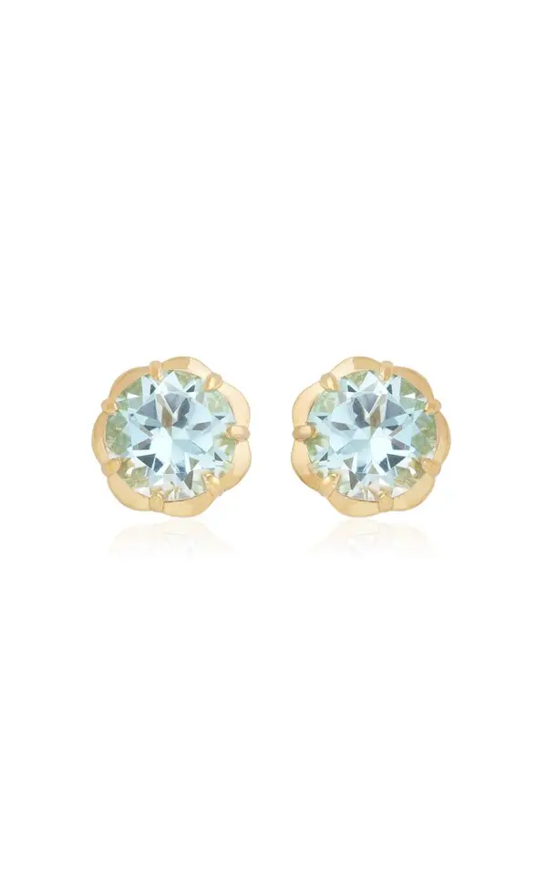 Jamie Wolf 18k Yellow & Topaz Earrings - Blue