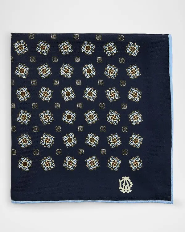Dunhill Medallion Silk Pocket Square