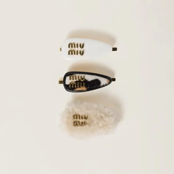 Miu Miu Hair Clip Set - White | Editorialist