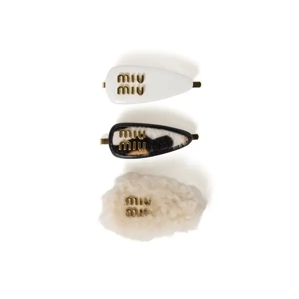 Miu Miu Hair Clip Set - White