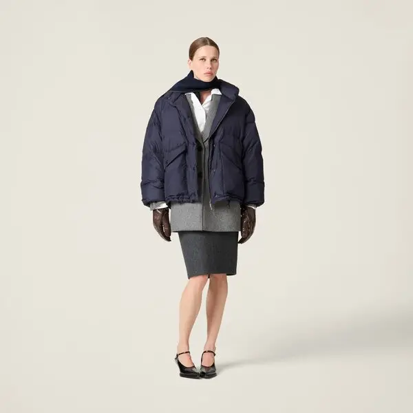 Miu Miu Medium-weight Technical Pongé Down Jacket