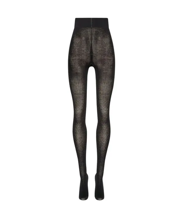 Wolford Dotted Jacquard Tights, 100 Denier - Black