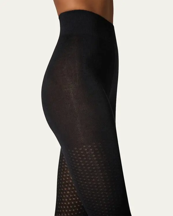 Wolford Dotted Jacquard Tights, 100 Denier