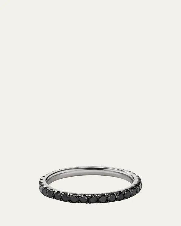AARYAH Platinum And Rhodium Diamond Nero Eternity Ring - Black
