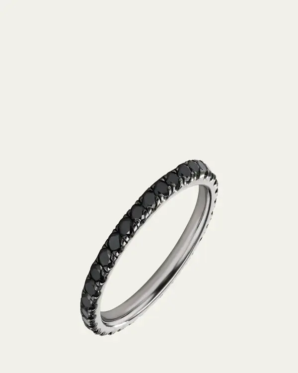 AARYAH Platinum And Rhodium Diamond Nero Eternity Ring