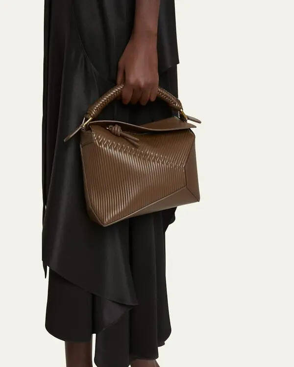 Loewe Puzzle Edge Small Calfskin Top-handle Bag