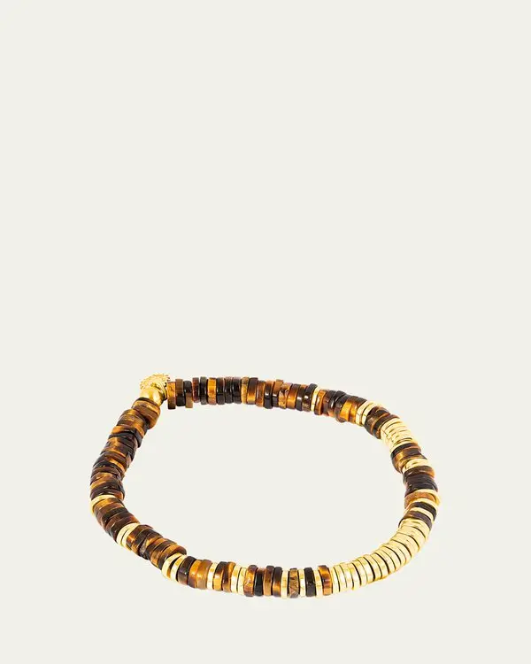 Tateossian Tiger's Eye Constellation Beaded Bracelet - Brwylw