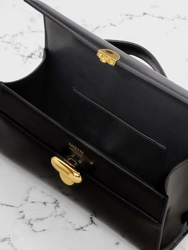 Savette Symmetry Pochette Glossed-leather Tote
