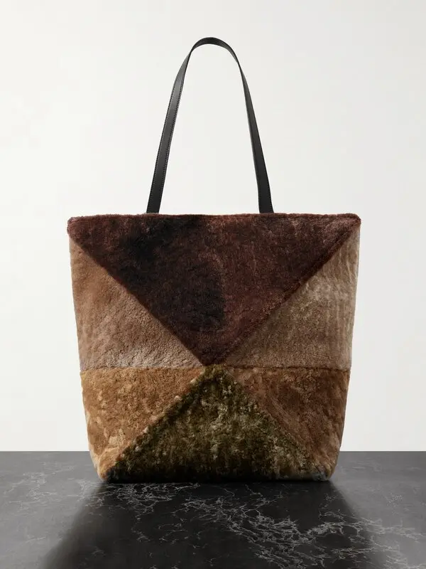 Loewe Puzzle Fold Convertible Shearling Tote
