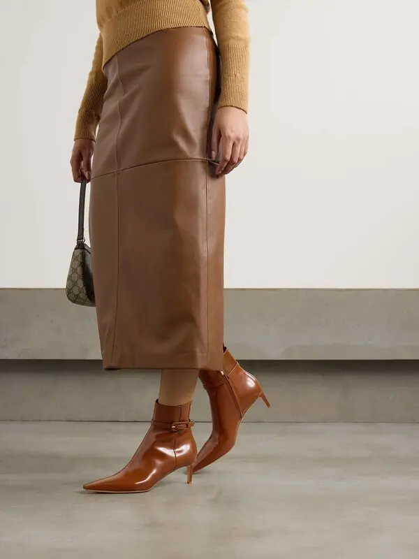 GIANVITO ROSSI Tokio 55 Leather Ankle Boots - Brown