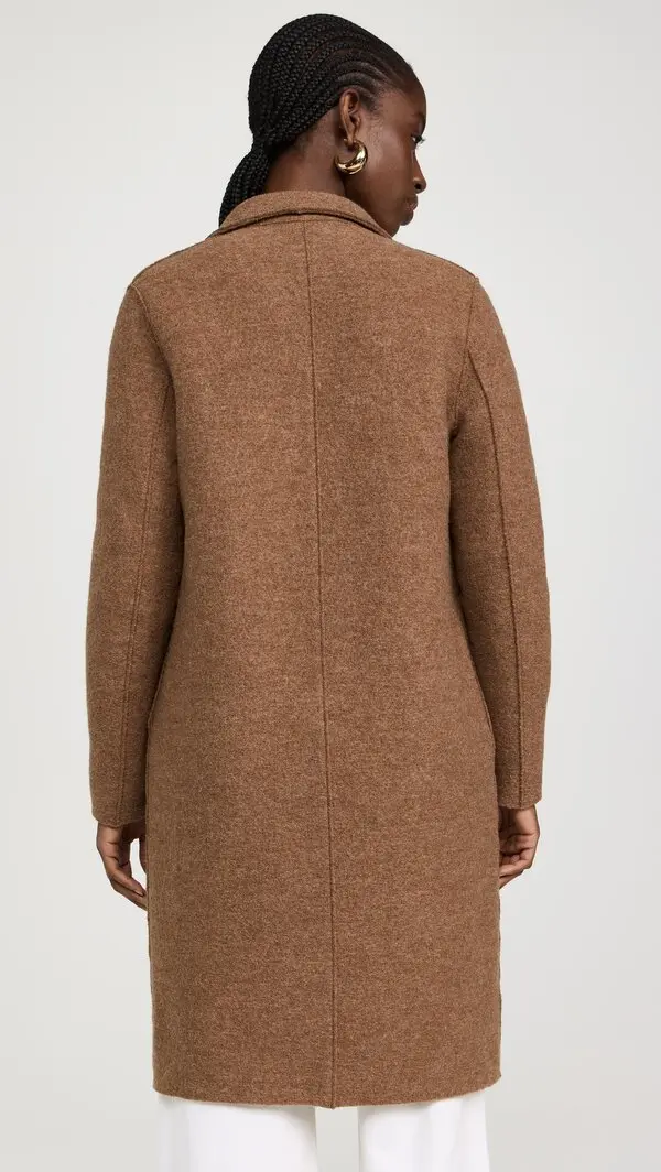 Harris Wharf London Boiled Wool Overcoat - Caramel Melange