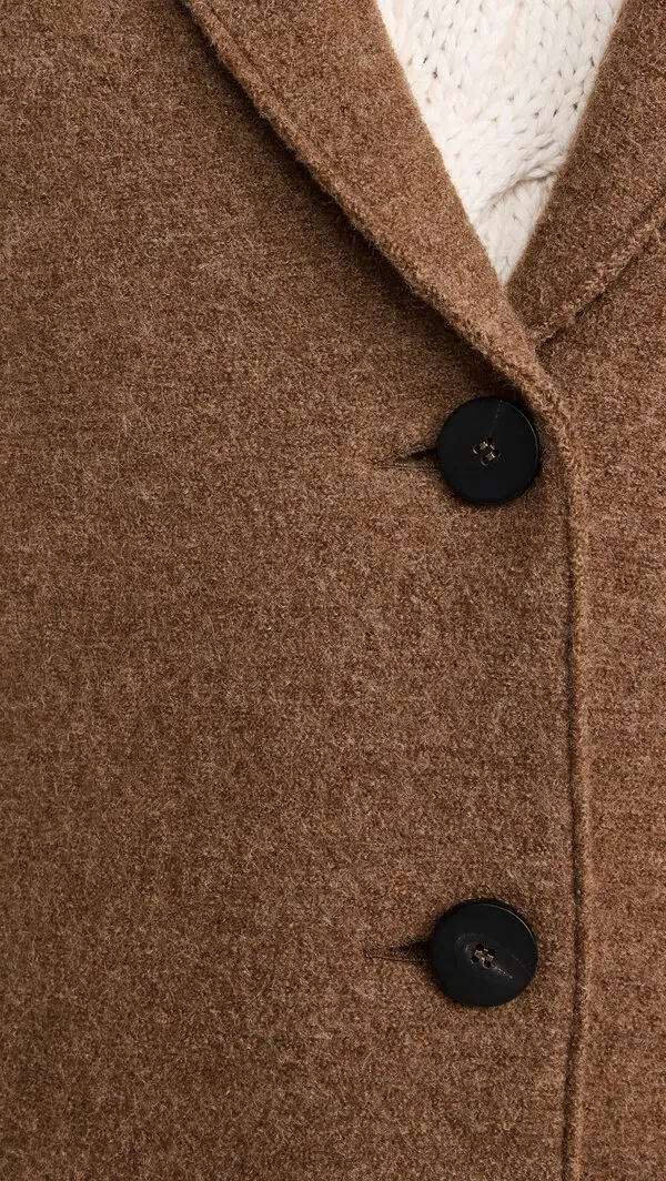 Harris Wharf London Boiled Wool Overcoat - Caramel Melange