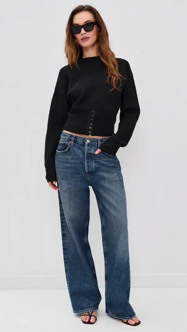 Lioness Dion Knit Sweatshirt - Onyx