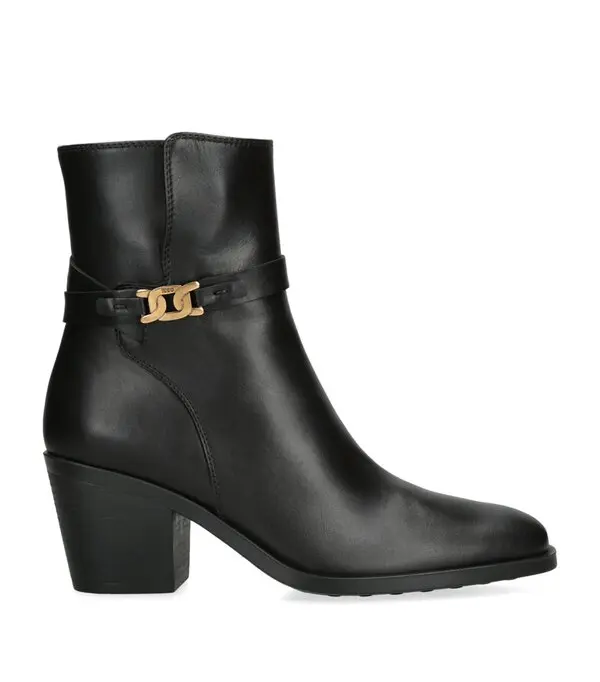 TOD'S Leather Gomma Tronch Ankle Boots 60
