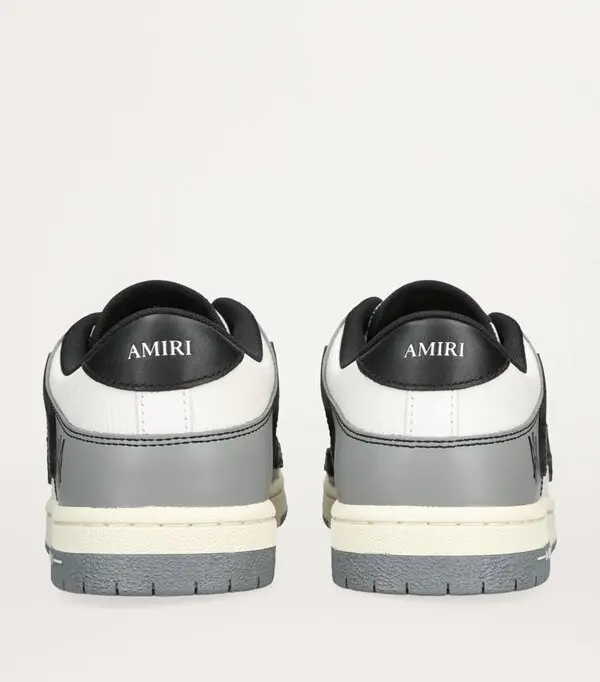 Amiri Leather Skel Low Sneakers - Grey