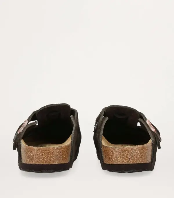 BIRKENSTOCK Suede Boston Clogs - Brown
