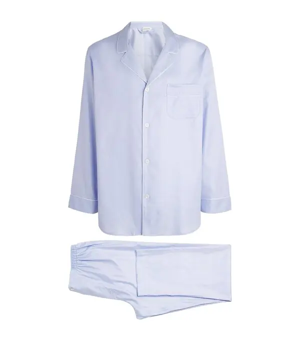 Zimmerli Sea Island Cotton Pyjama Set - Blue