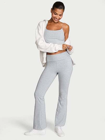 Victoria's Secret Angel Essentials Cotton Foldover Flare Legging - Grey