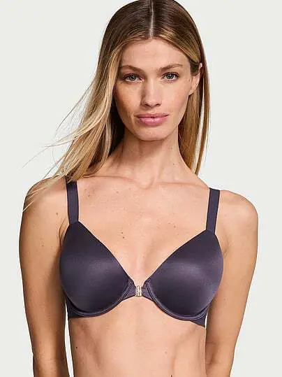 Victoria's Secret Body Victoria Smooth Lightly Lined Front-close Full-coverage Bra - Grey