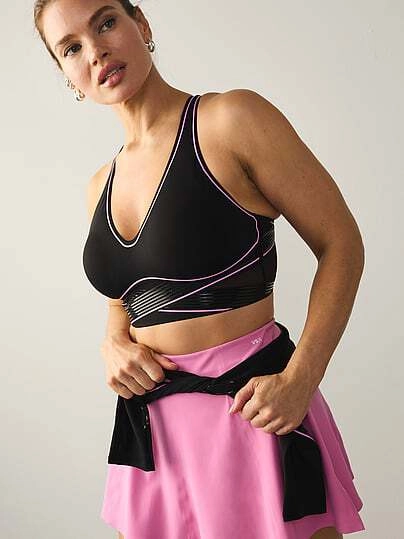 Victoria's Secret Vsx Elevate™ Diamanté Flex Contours Plunge Sports Bra - Black