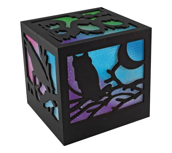 LUMABASE Battery-operated Color Changing Hallow Een Box - One-color