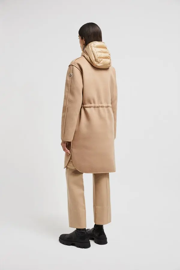 Moncler Bonrepos 3-In-1 Wool & Cashmere Long Down Jacket - Beige