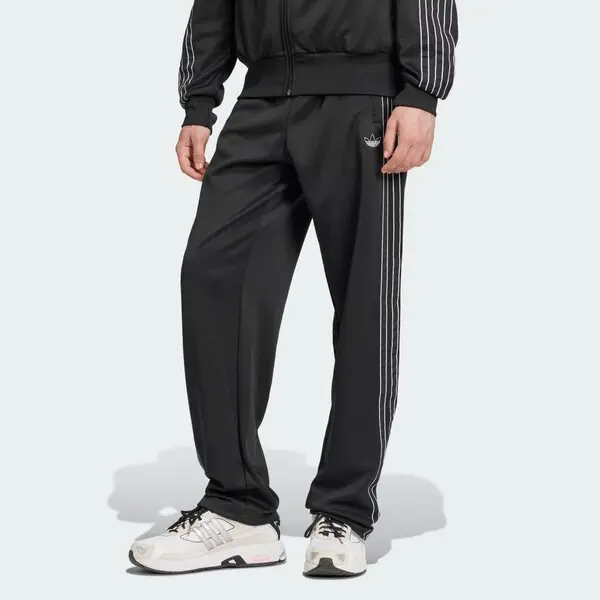 Adidas Outlined Trefoil Firebird Track Pants In Black - 40% Off 