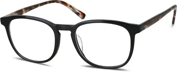 Zenni Square Full Rim Eyeglasses Universal Bridge Fit - Black