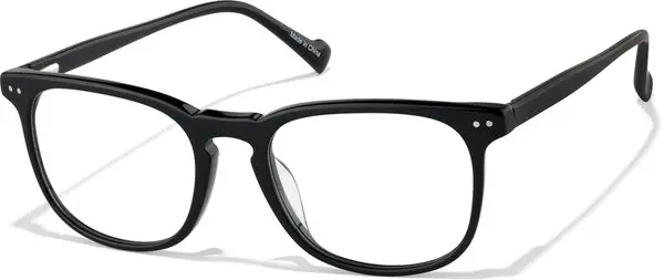 Zenni Square Full Rim Eyeglasses Universal Bridge Fit - Black