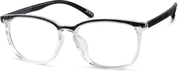 Zenni Square Full Rim Universal Bridge Fit Eyeglasses - Clear