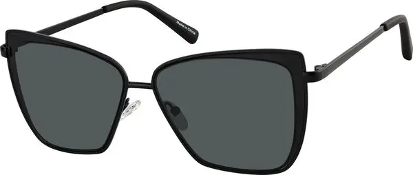 Zenni Cat-eye Sunglasses With Metal Full Rim Frame - Black