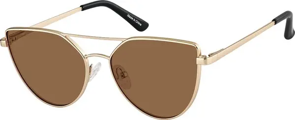 Zenni Cat-eye Sunglasses With Metal Full Rim Frame - Gold