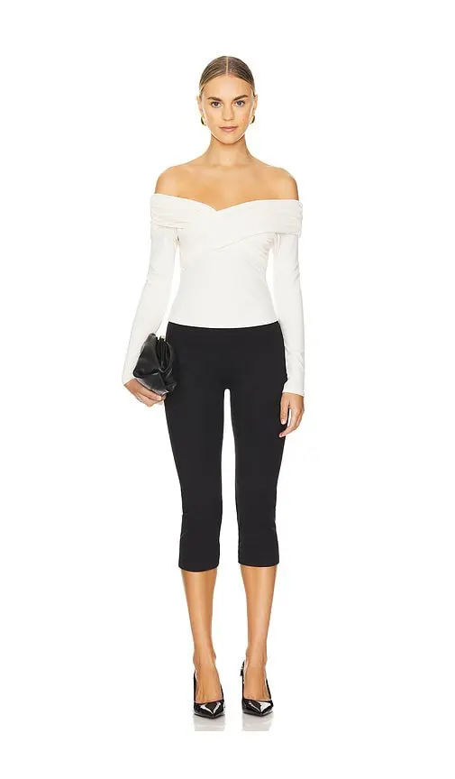 Line & Dot Towne Off-shoulder Top