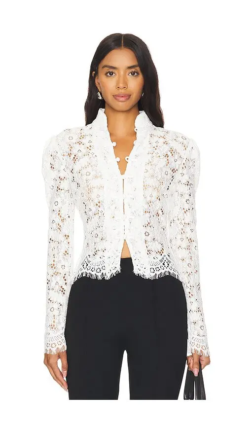 SAU LEE Roberta Lace Top - Ivory