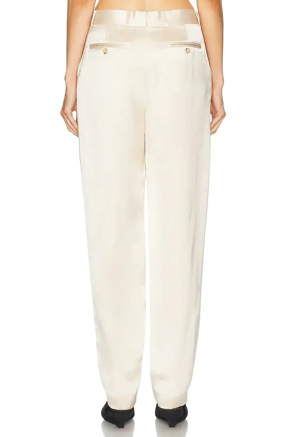 TOTEME Low Waist Satin Trouser - Ecru