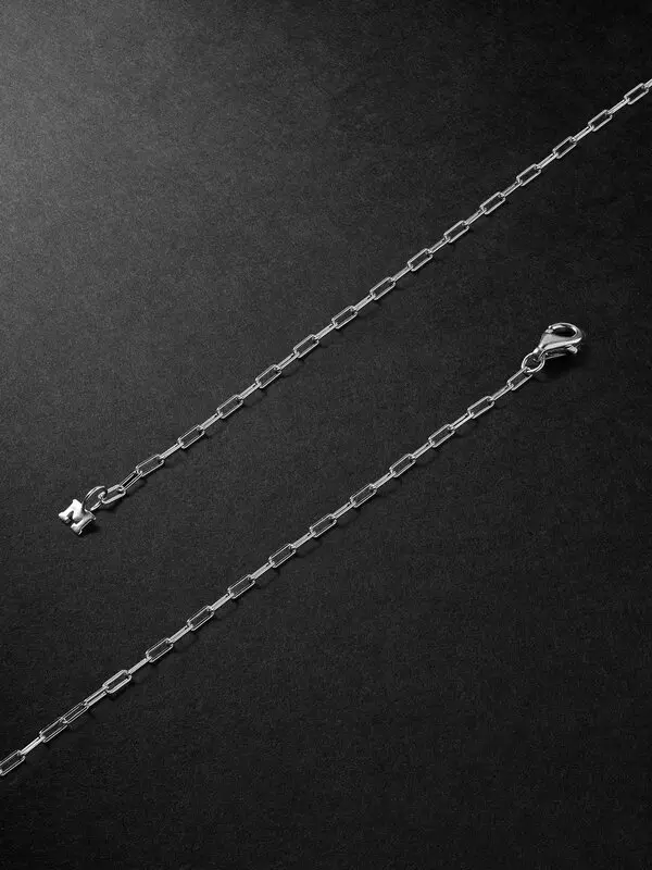 Mateo Lighter Holder Logo-cutout Rhodium-plated Pendant Necklace