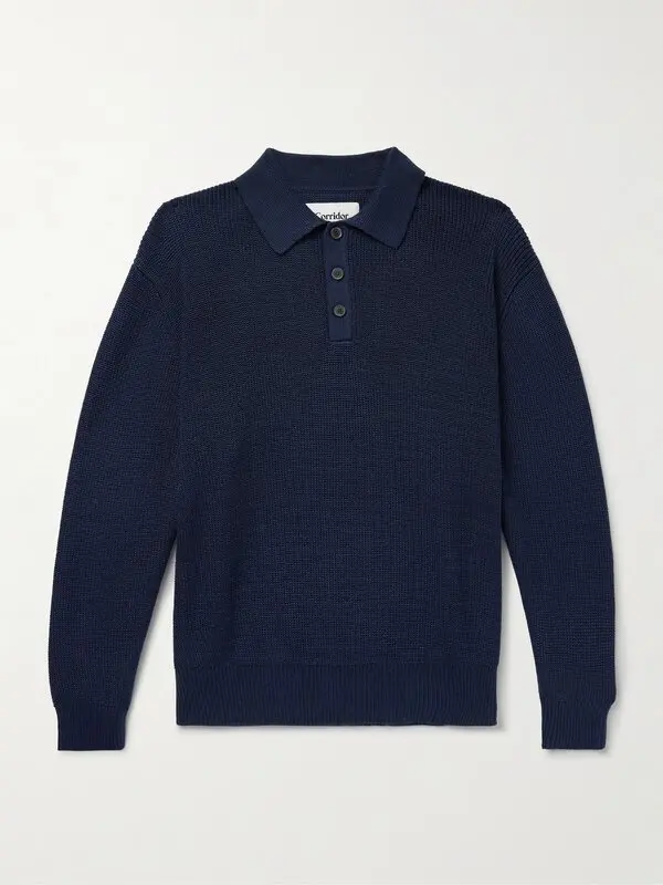 CORRIDOR Ribbed Organic Mercerised Cotton Polo Shirt