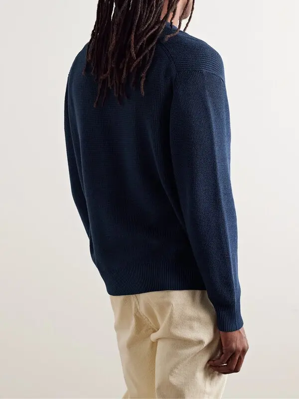 CORRIDOR Ribbed Organic Mercerised Cotton Polo Shirt