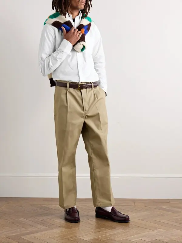 DRAKE'S Slim-fit Button-down Collar Cotton Oxford Shirt