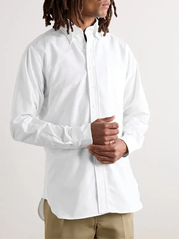 DRAKE'S Slim-fit Button-down Collar Cotton Oxford Shirt